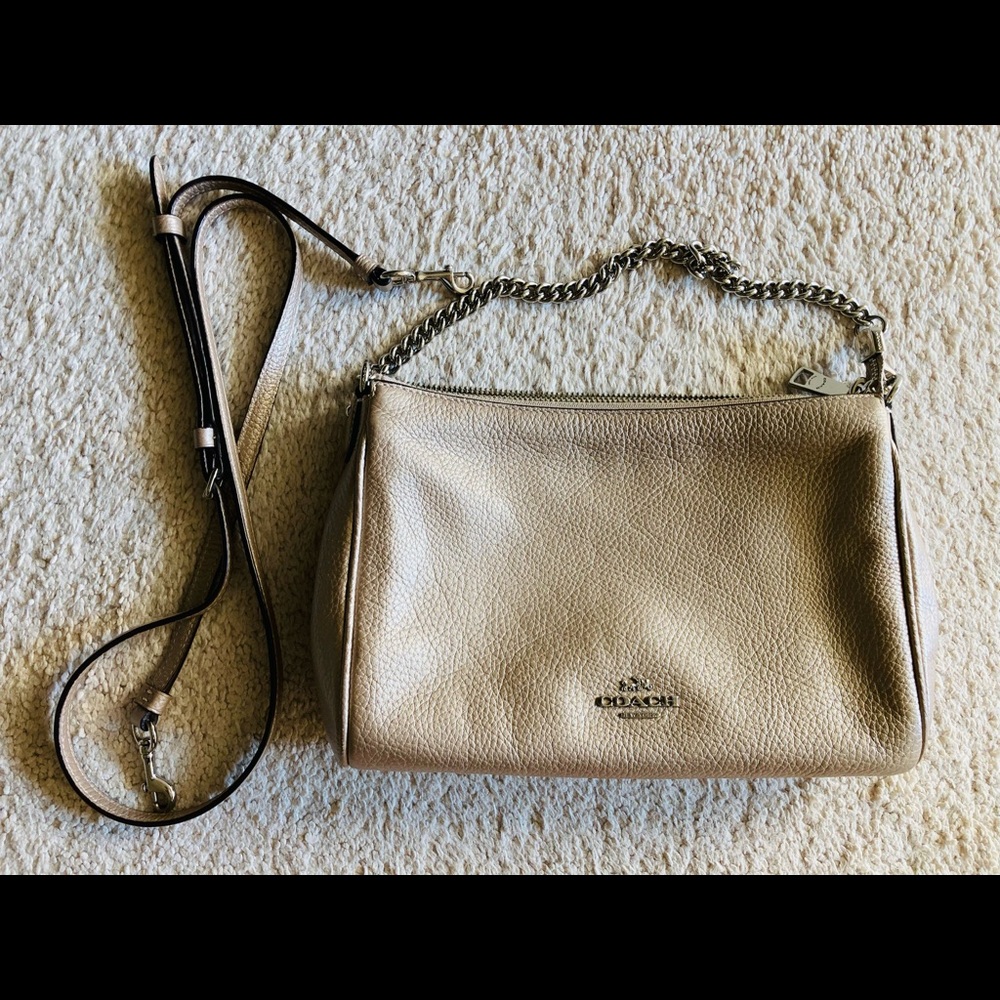 Coach Metallic Leather Crossbody Bag F39207 - Gem